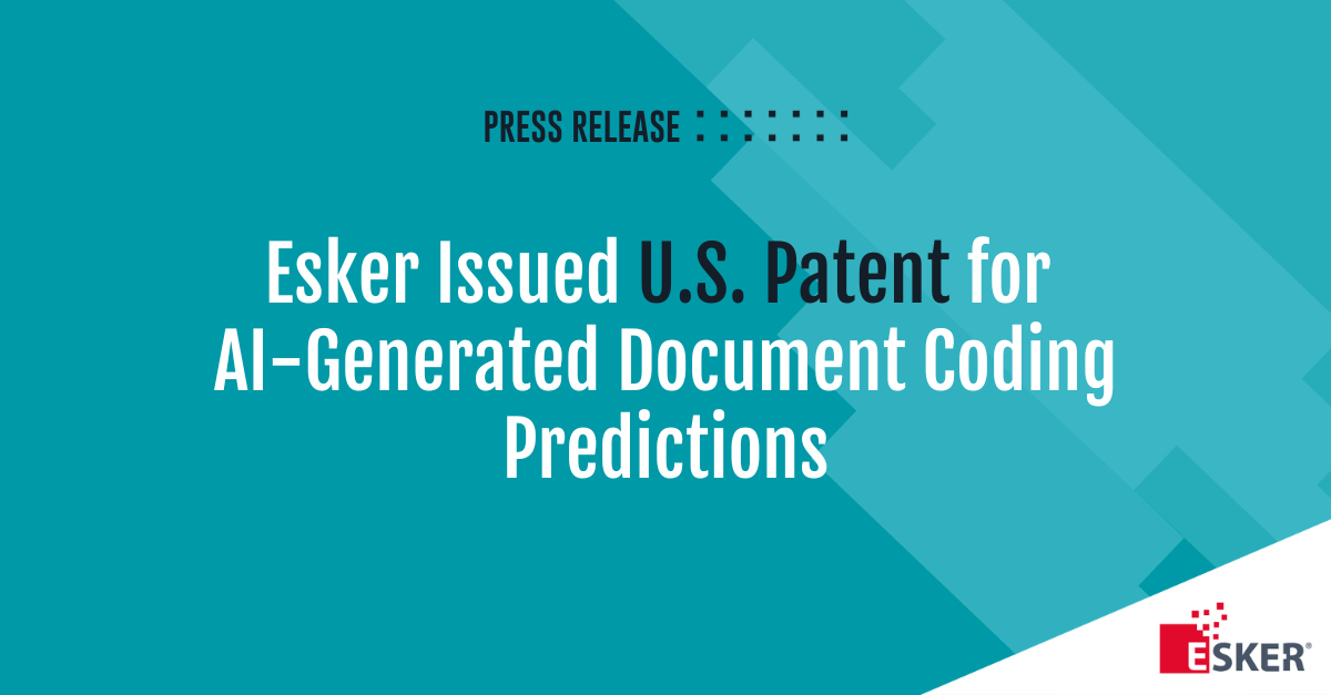 Esker Issued U.S. Patent for AI-Generated Document Coding Predictions